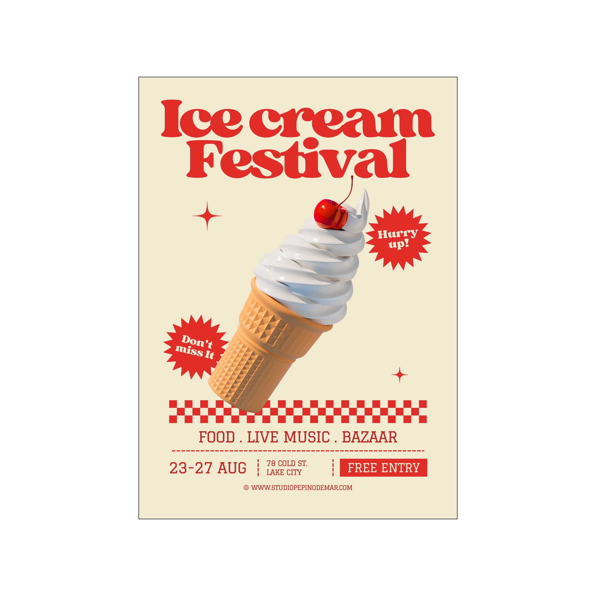 Ice Cream Festival – Poster & Frame Art Group