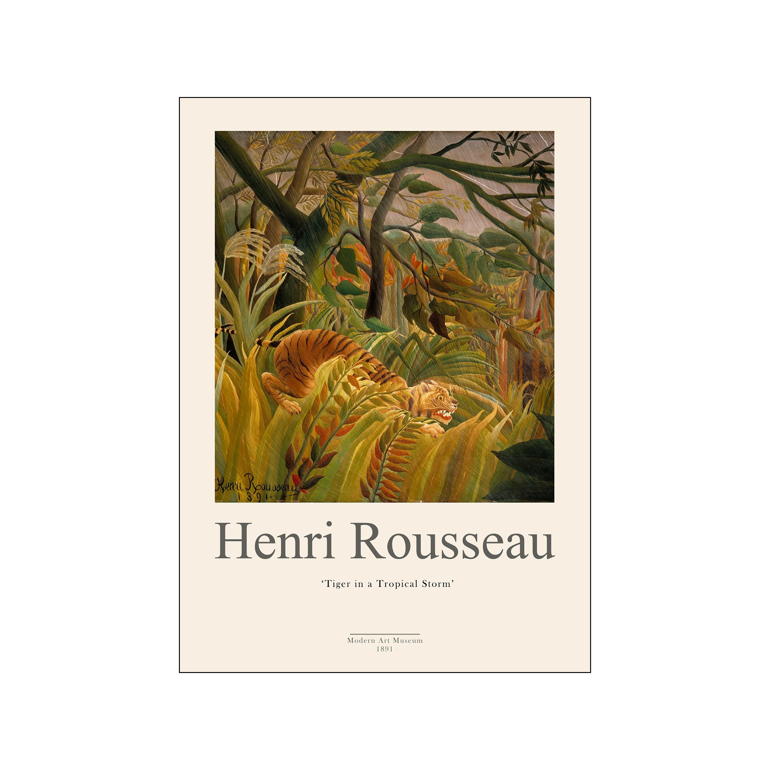 Rousseau Tiger Wandbild Combat De Tigre Et De Buffle Henri Rousseau