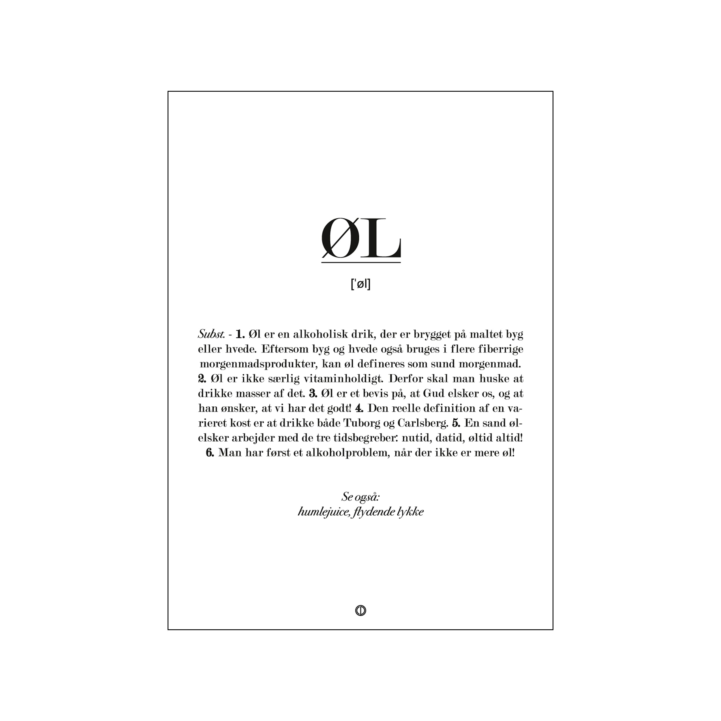 Øl definition – Poster & Frame Art Group