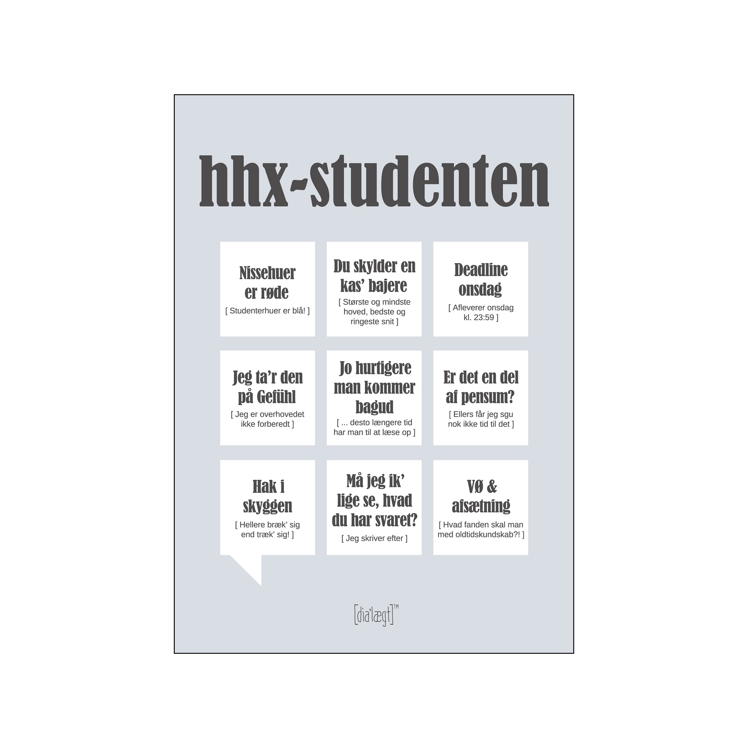 hhx studenten — Grå – Poster & Frame Art Group