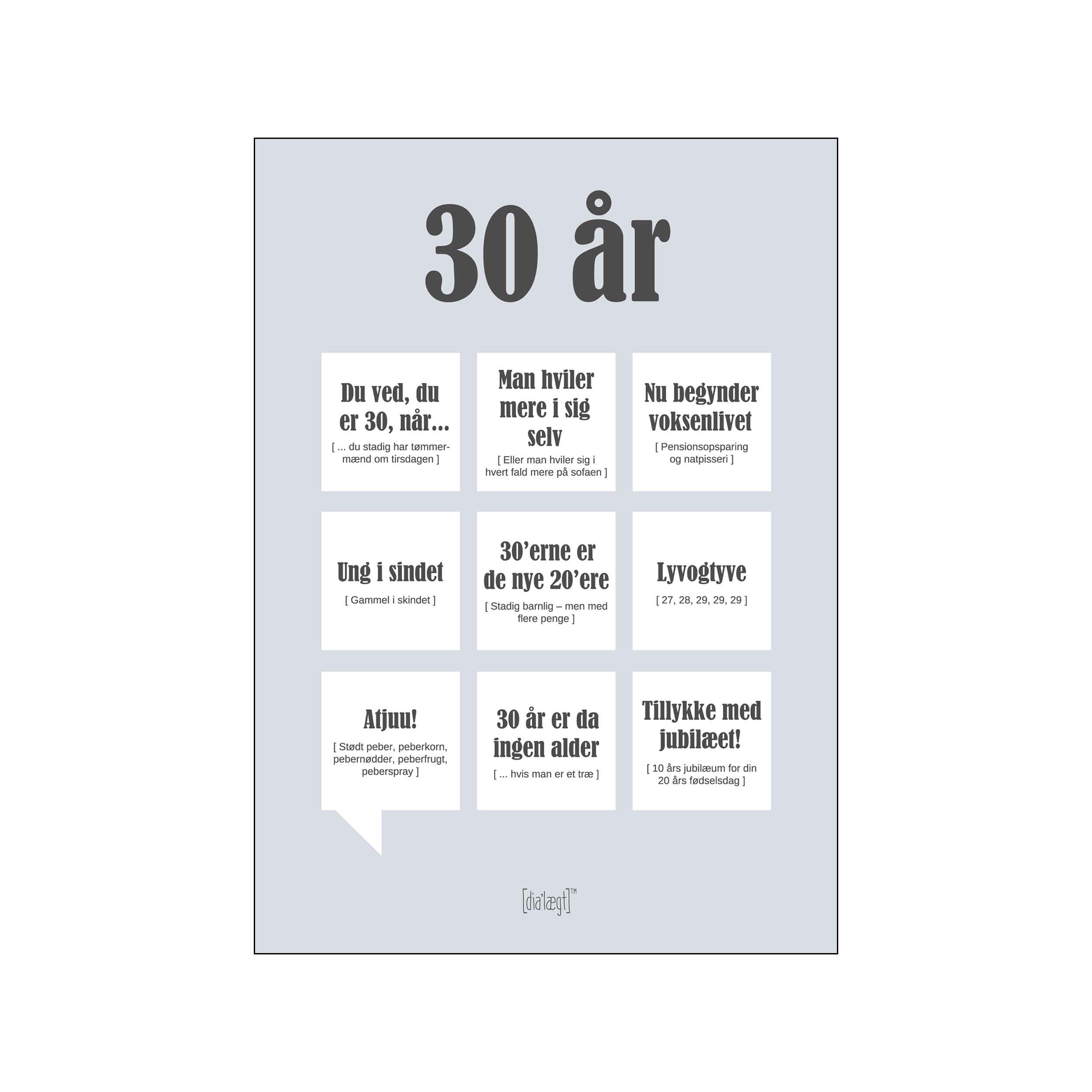 30 år — Grå – Poster & Frame Art Group