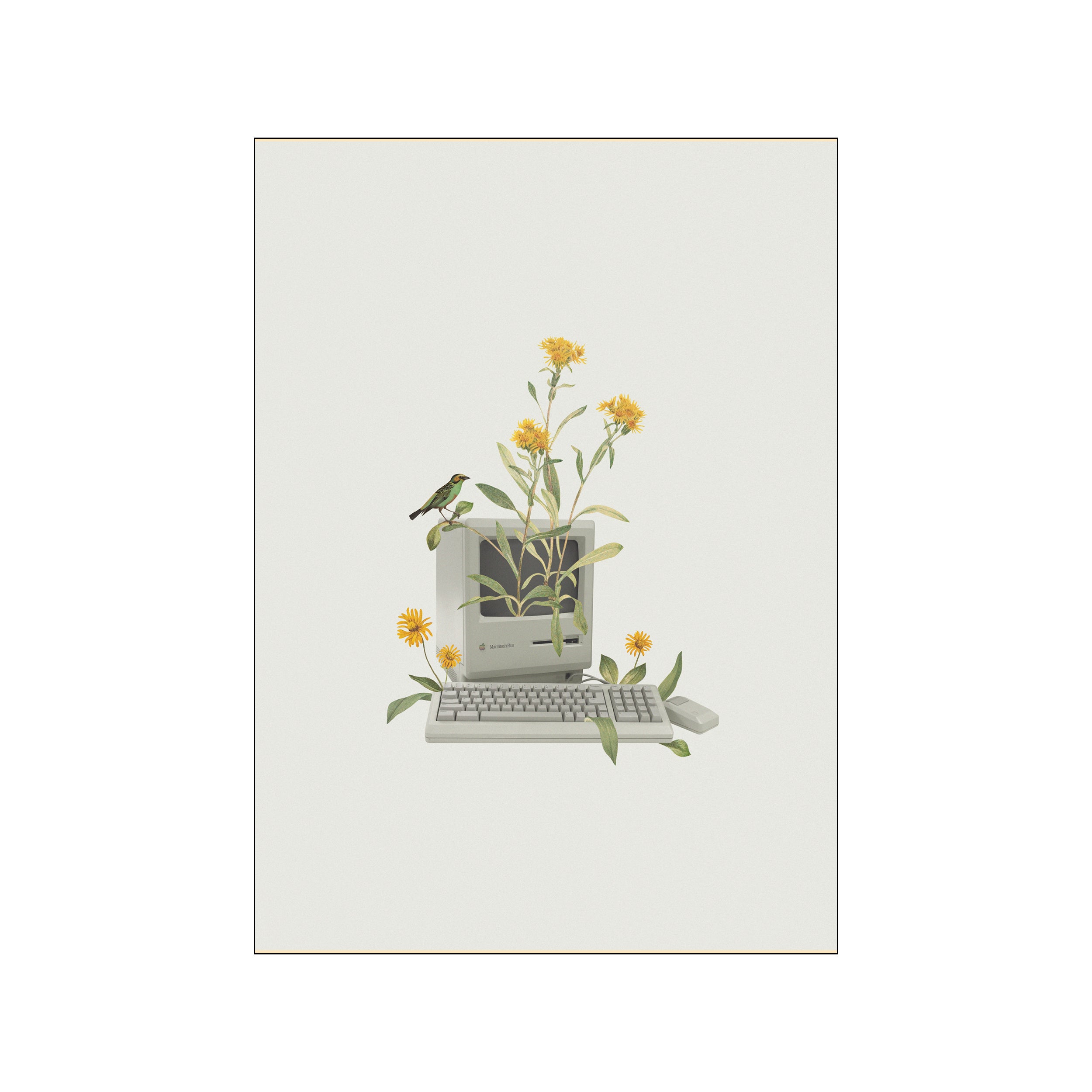 Floral vintage computer – Poster & Frame Art Group