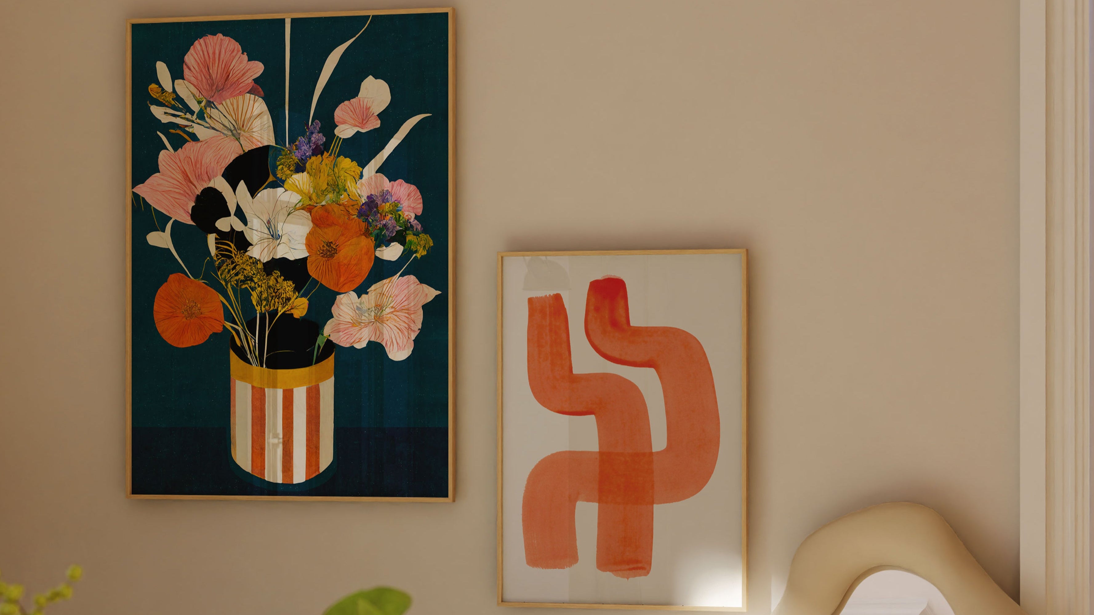 Perfect Pair - Floral Abstraction Pair – Poster & Frame Art Group