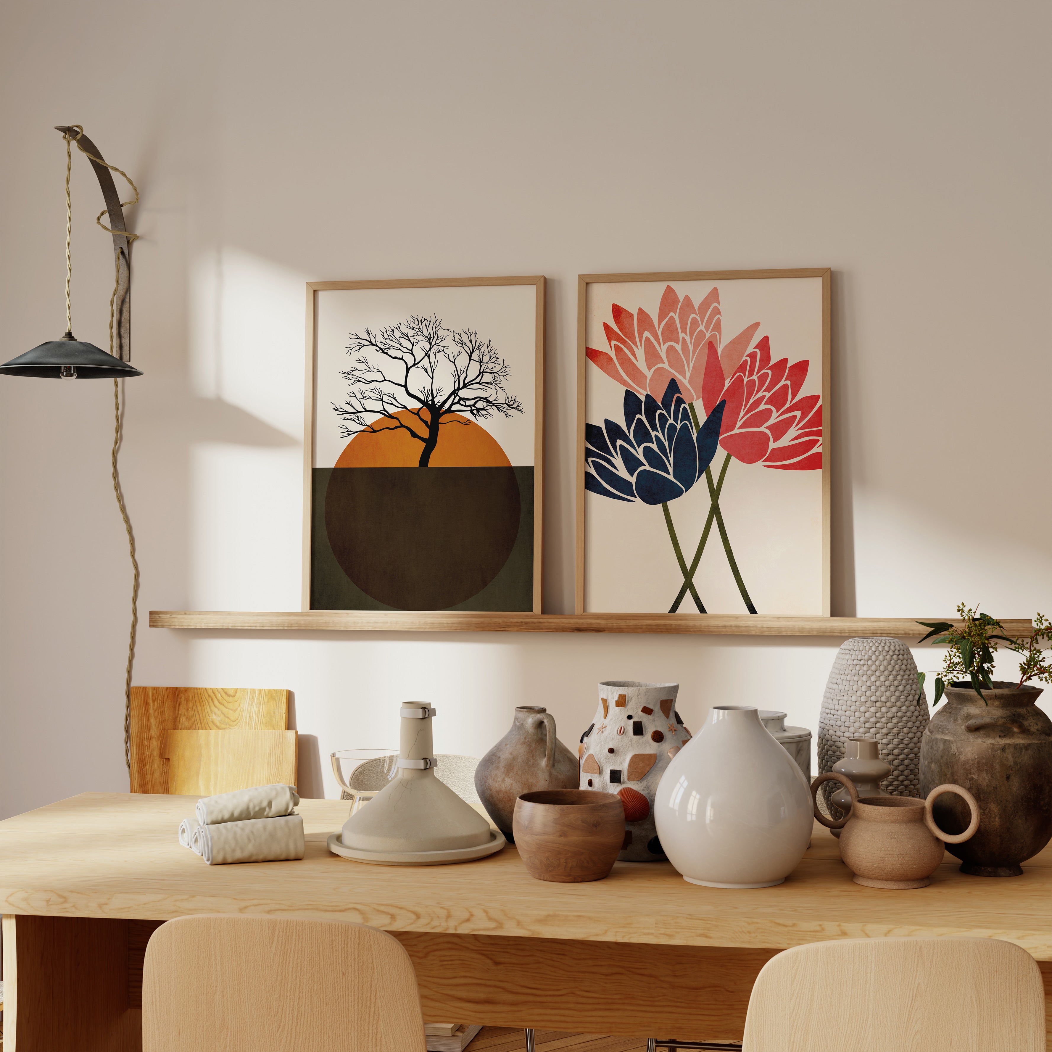 Perfect Pair - Abstract Flora Pair – Poster & Frame Art Group