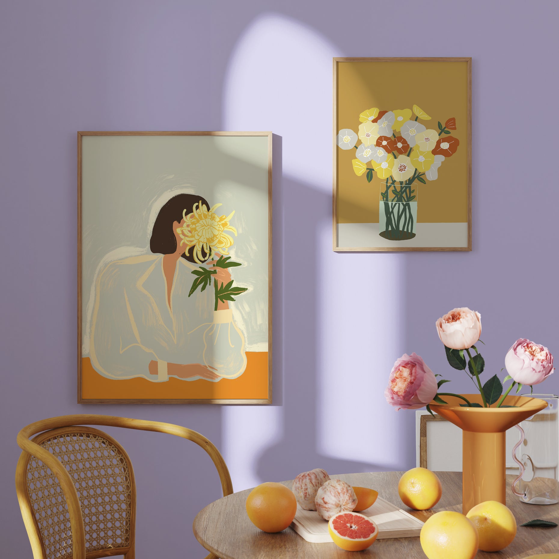 Perfect Pair - Soft Floral Touch Pair – Poster & Frame Art Group