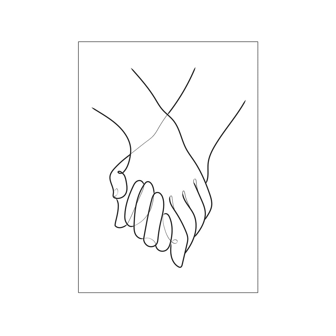 Holding Hands Lines – Poster & Frame Art Group