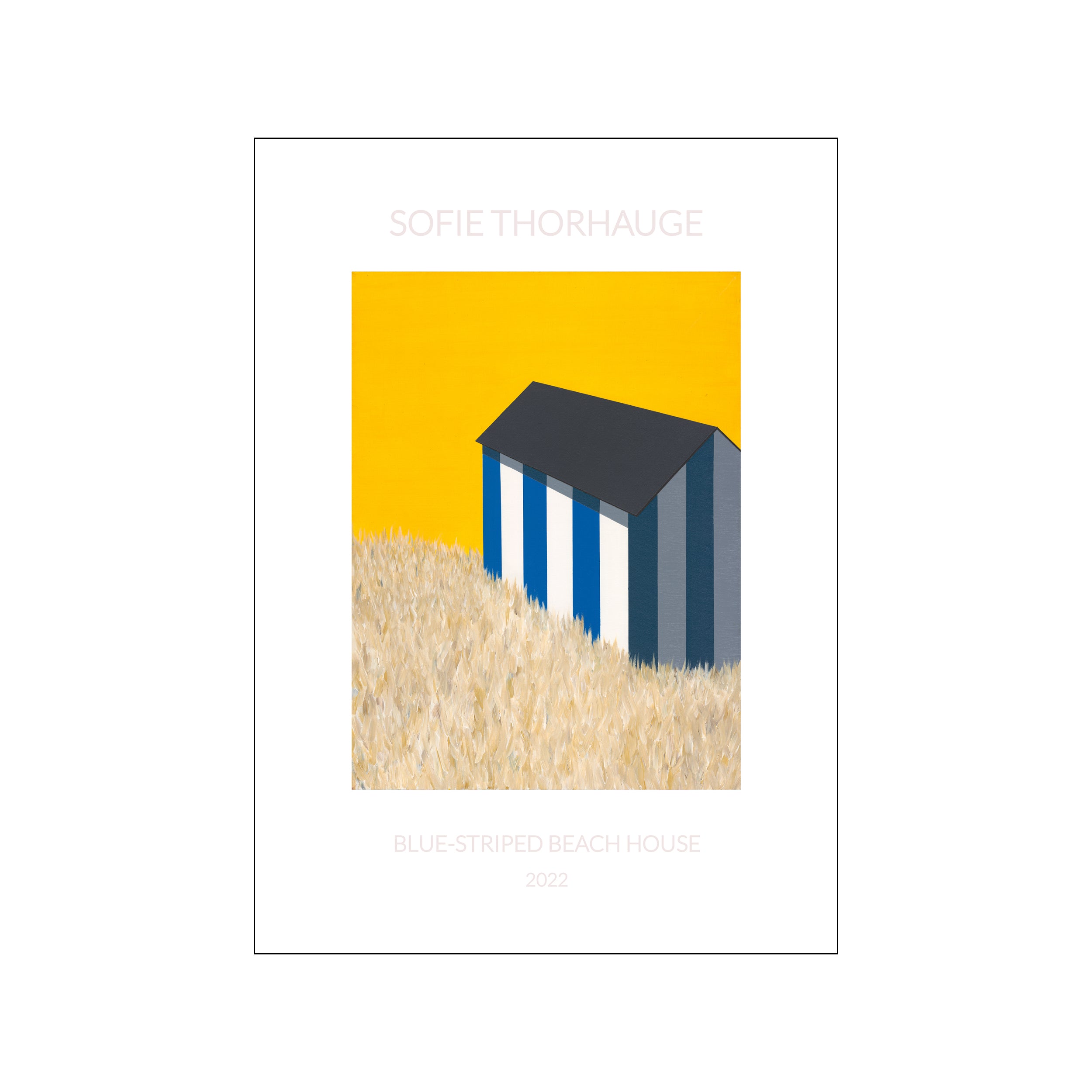 Blue-striped Beach House – Poster & Frame Art Group