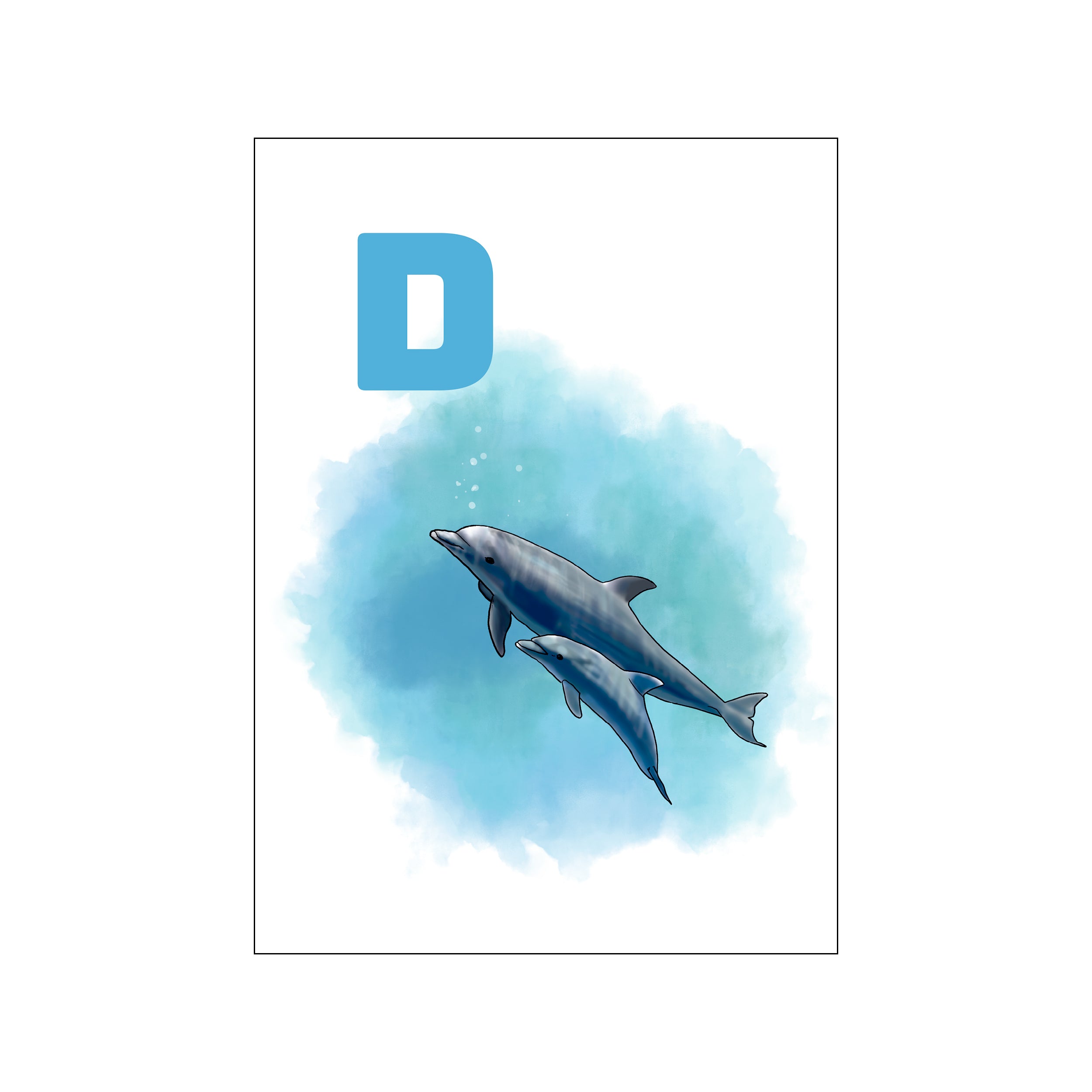 D Blue Delfin – Poster & Frame Art Group