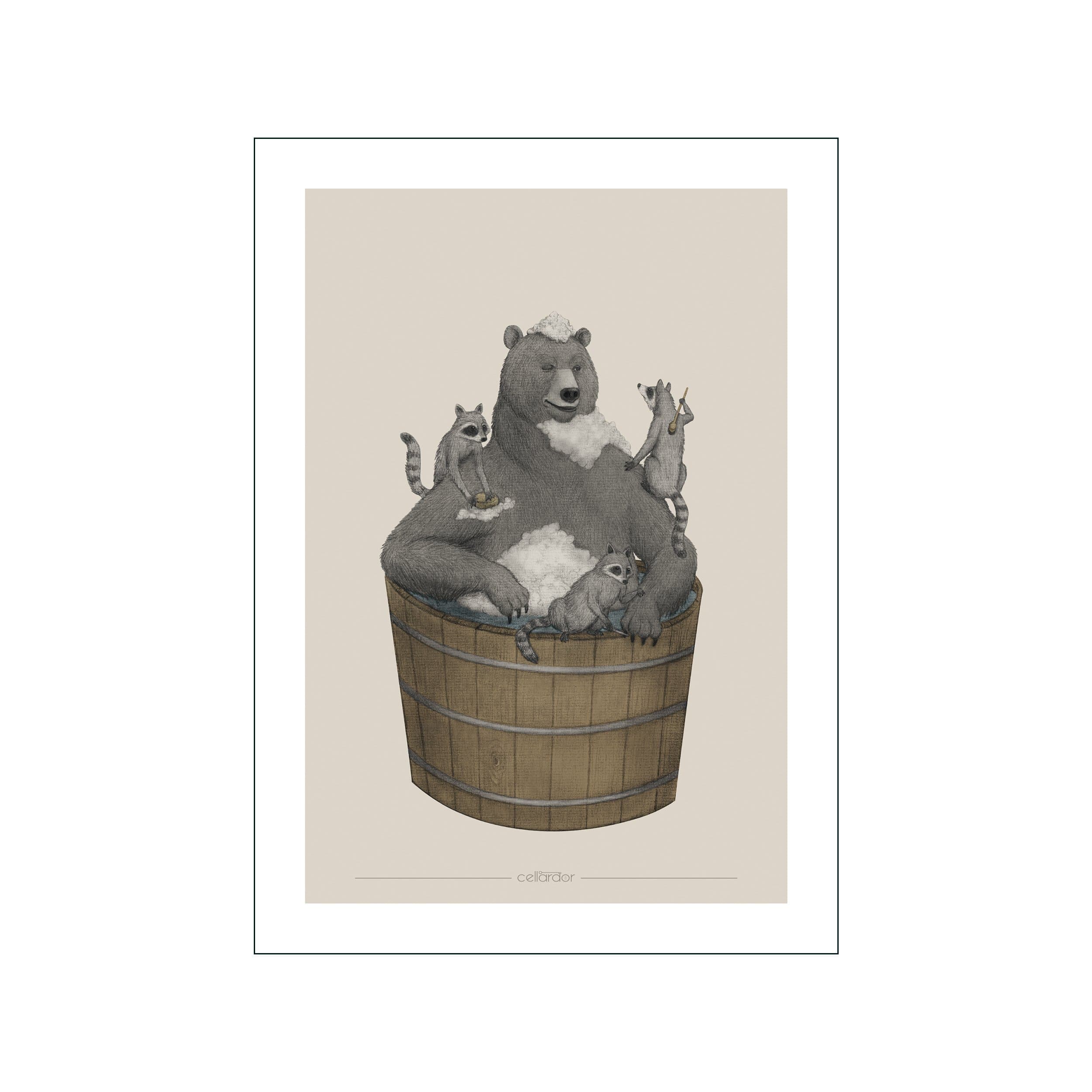 Washing Bear – Poster & Frame Art Group