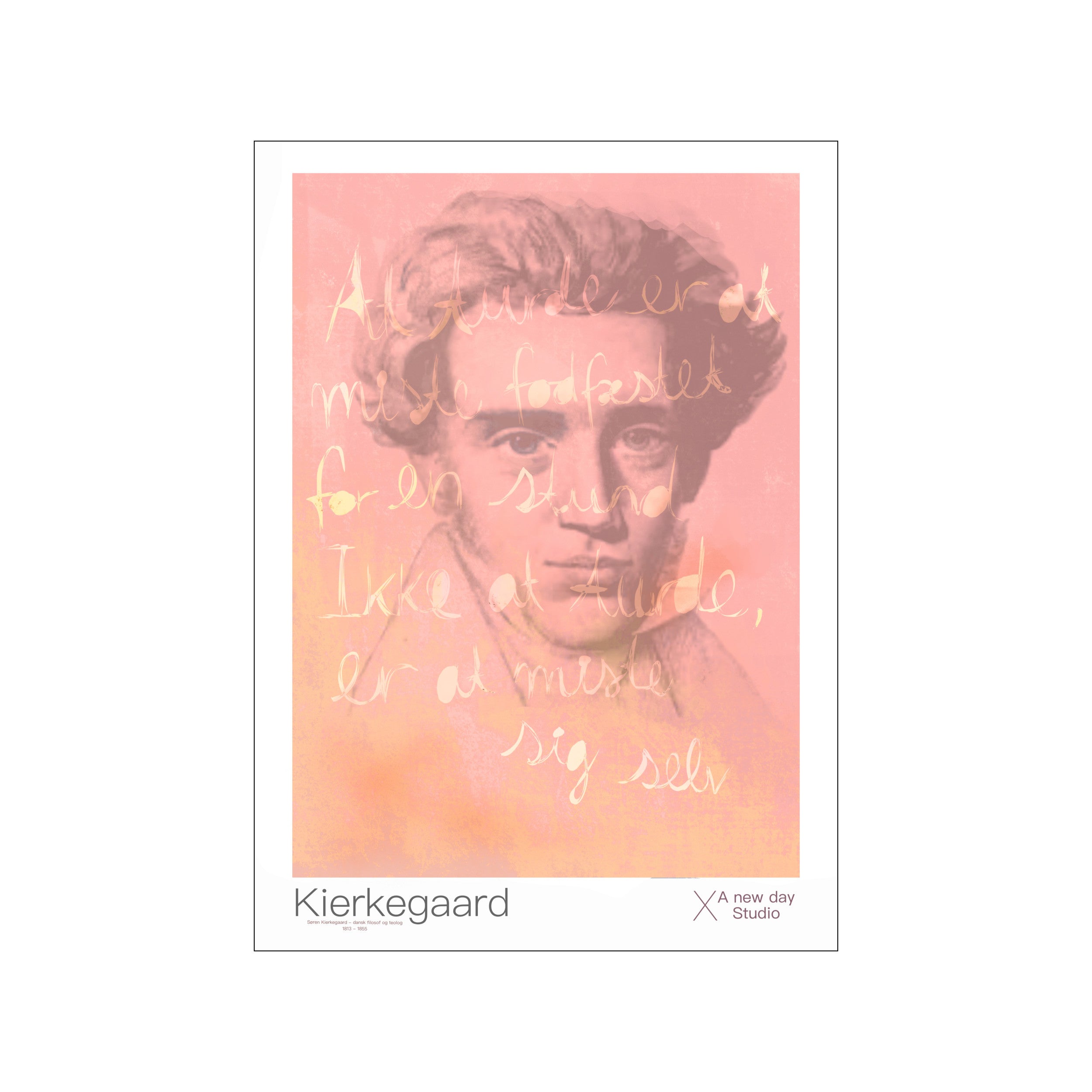 Kierkegaard citat om mod – Poster & Frame Art Group
