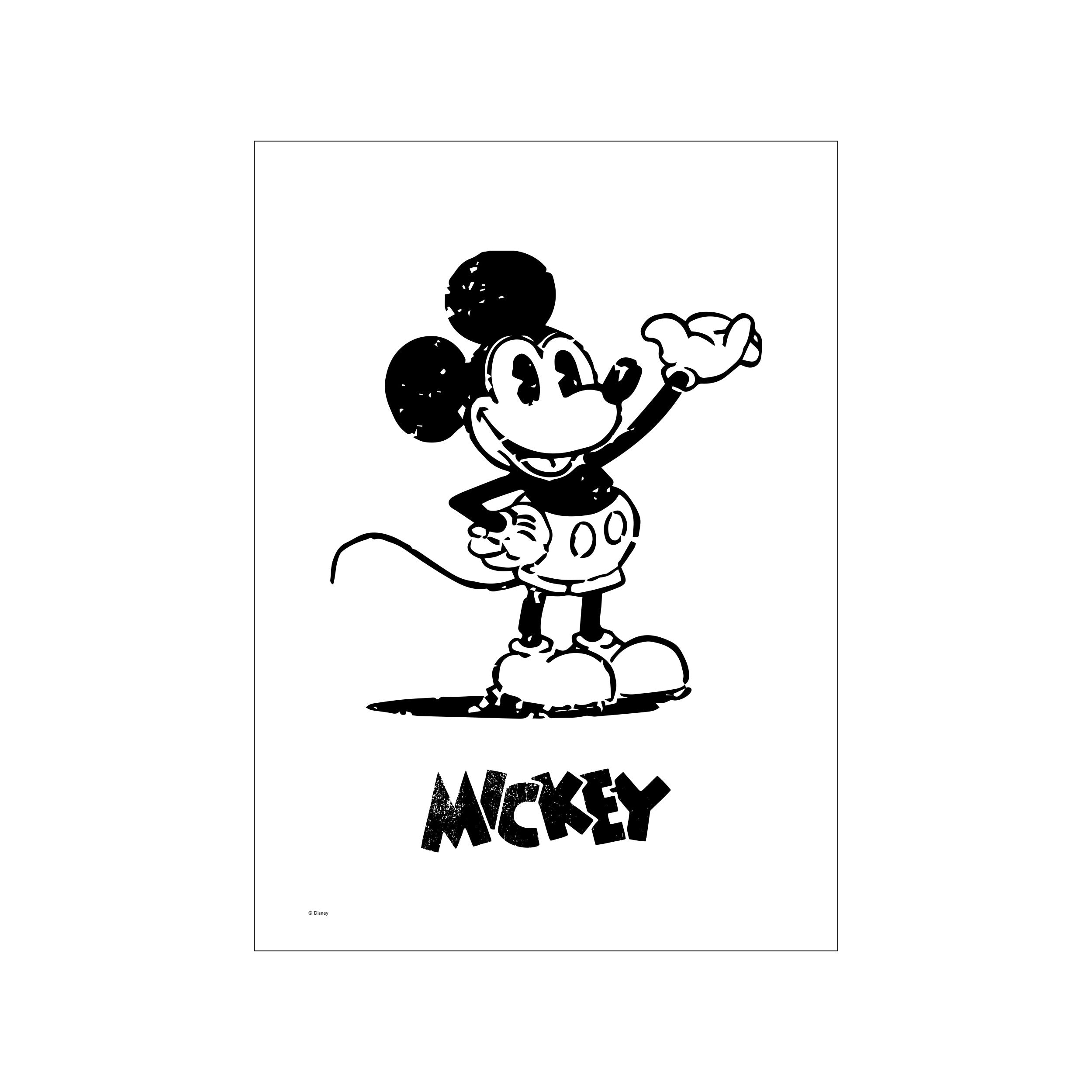 Classic Mickey Mouse in Bold Ink – Poster & Frame Art Group
