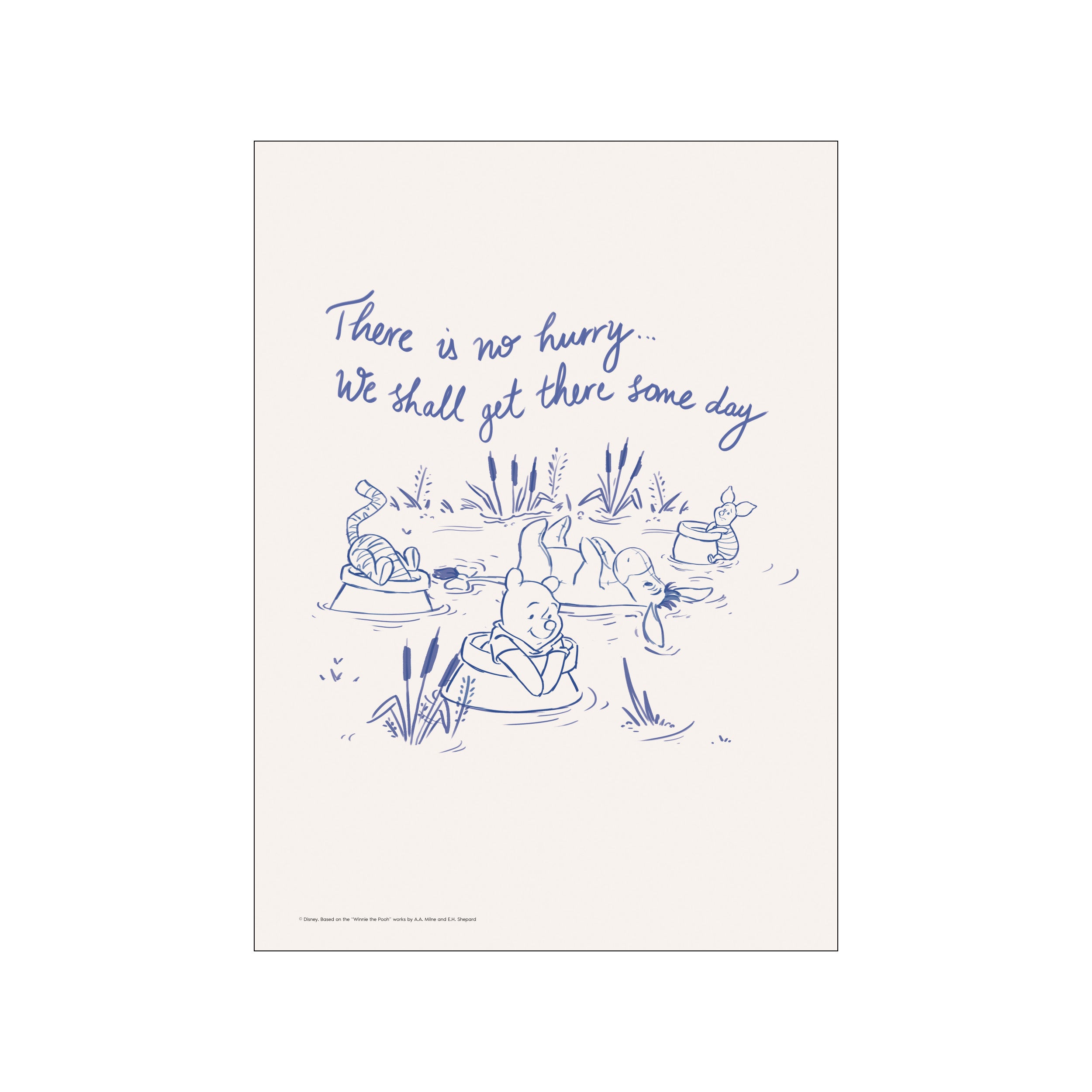 Winnie the Pooh and Friends Floating – Poster & Frame Art Group
