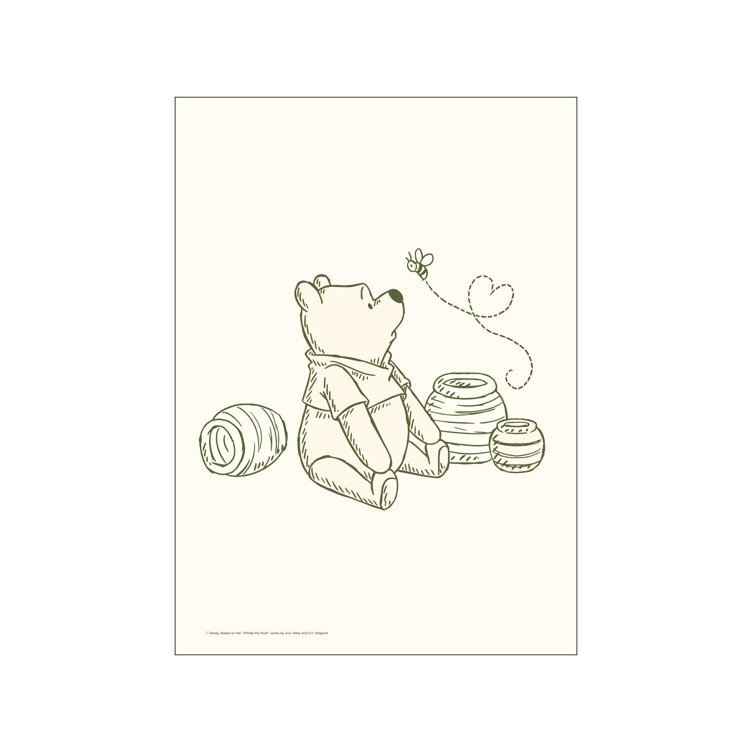 Winnie the Pooh Watching the Bee – Poster & Frame Art Group