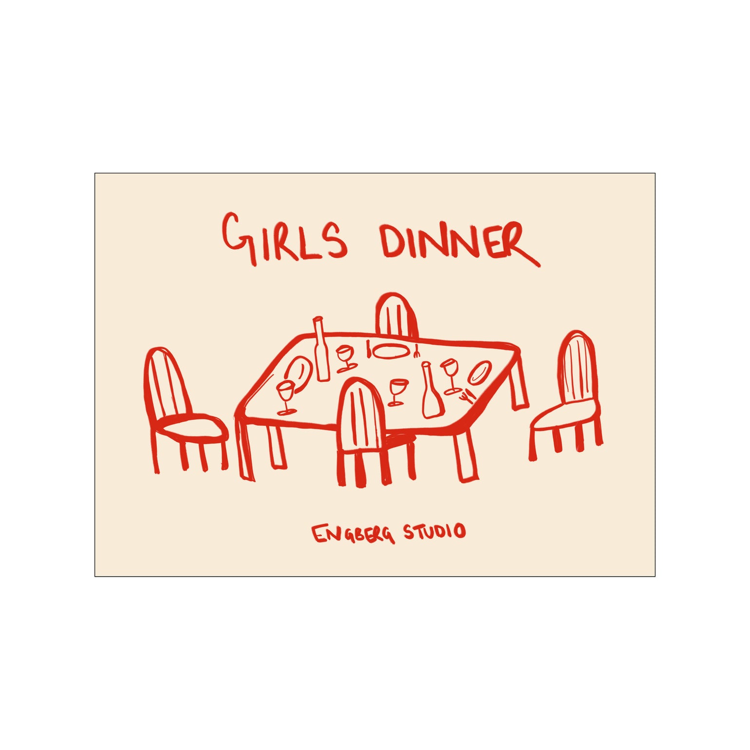 Girls Dinner – Poster & Frame Art Group