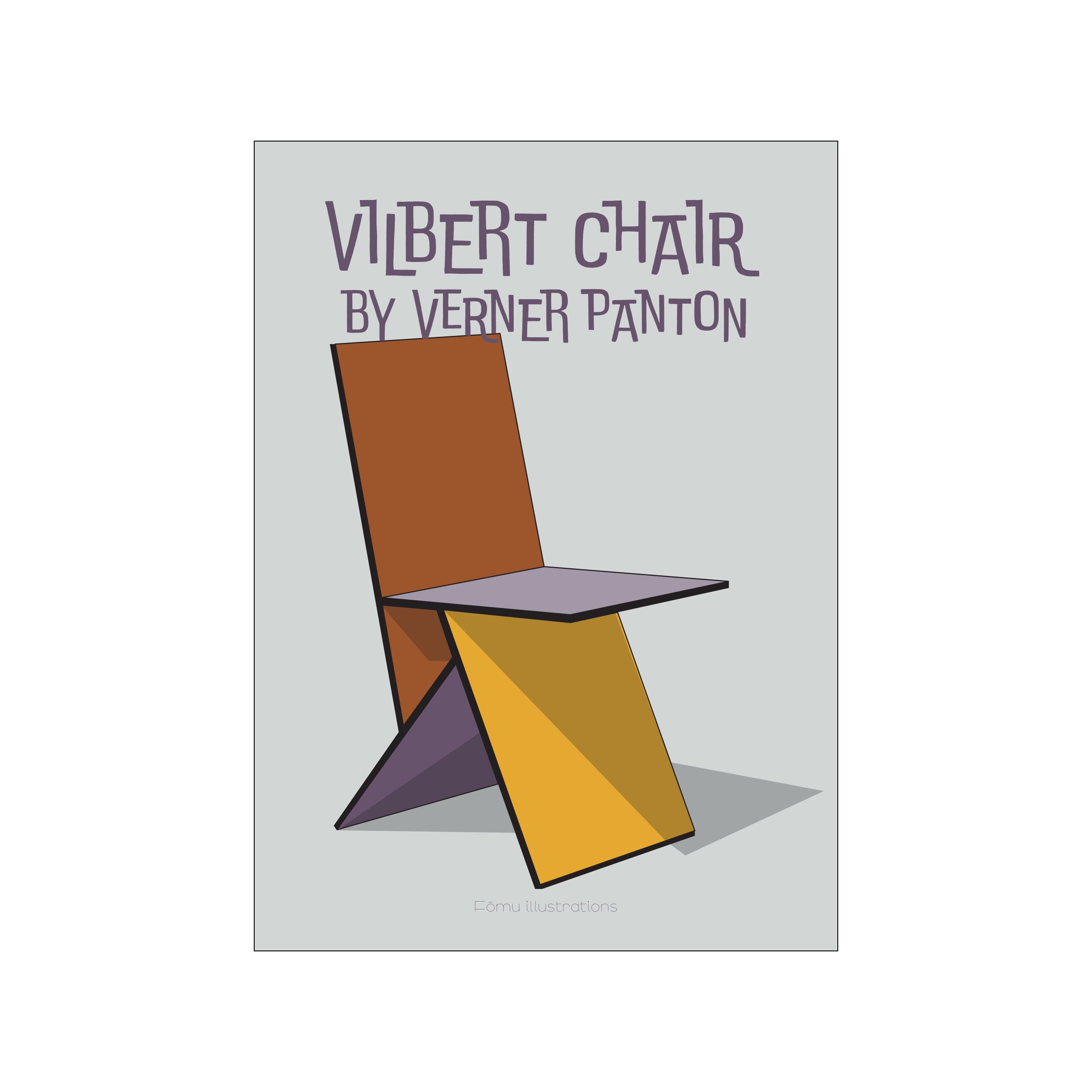 Vilbert Chair by Verner Panton Brown – Poster & Frame Art Group
