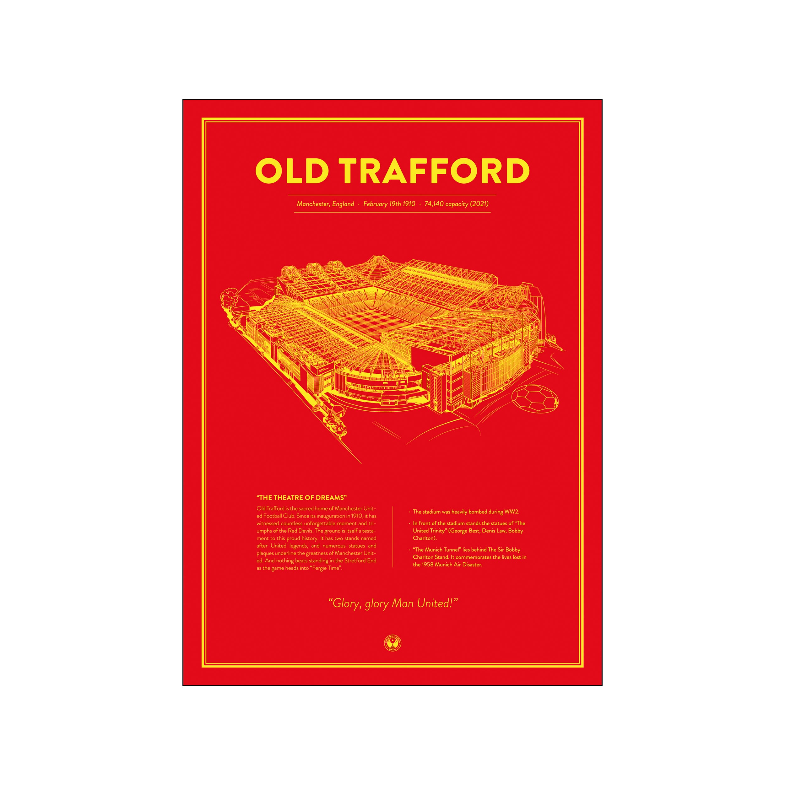 Old Trafford — Manchester United (Color) – Poster & Frame Art Group