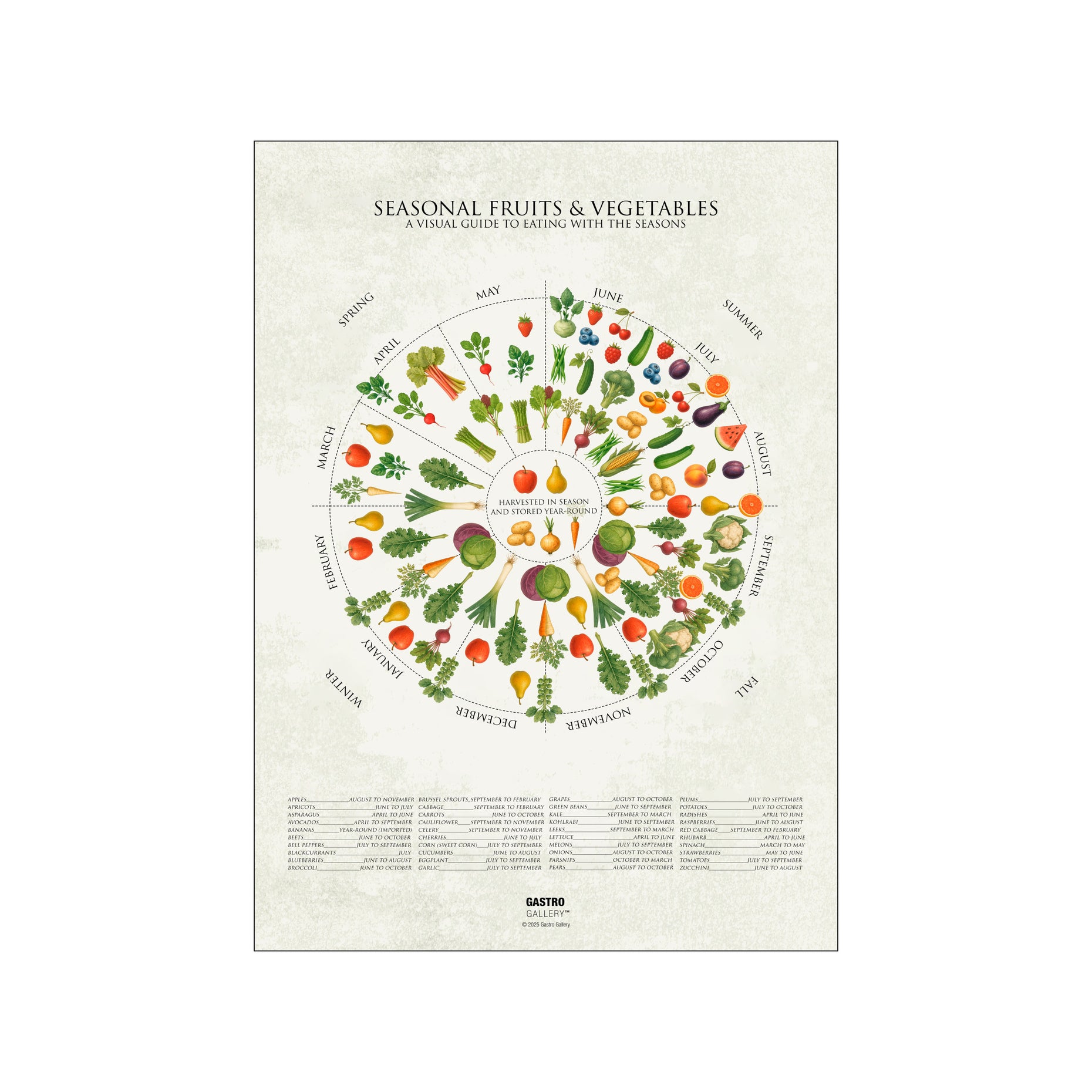 Seasonal Fruit Poster - ENG – Poster & Frame Art Group